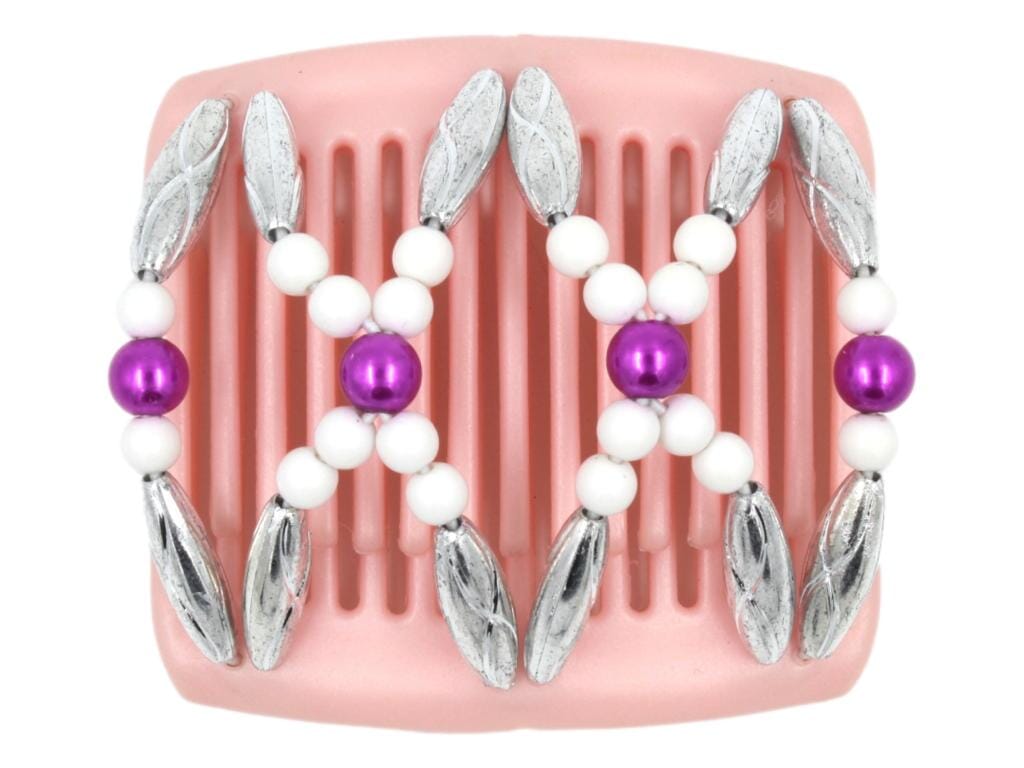 African Butterfly Chameleon Hair Comb - Dalena Pink Pearl (Medium ...